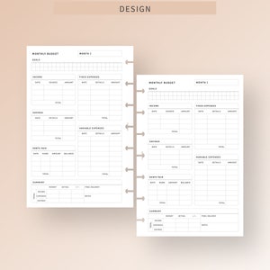 Printable Budget Planner HP Mini Inserts Finance Template, Income ...