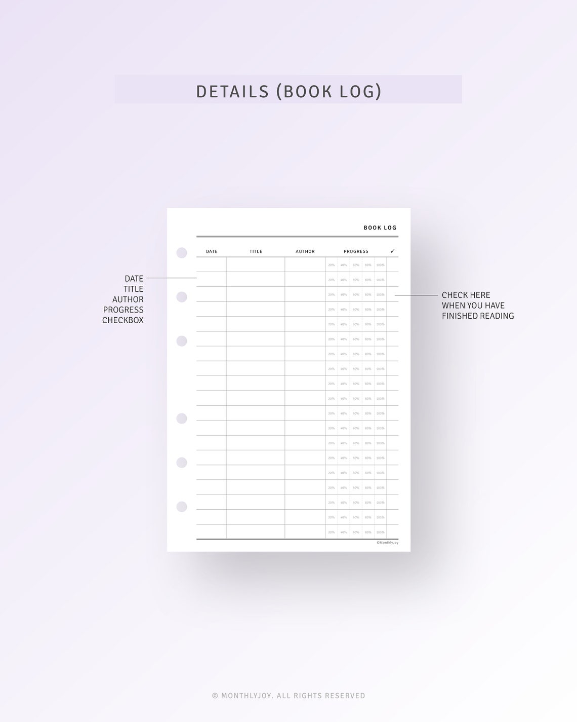 Reading Journal Printable A6 Inserts Book Reading Log Book - Etsy