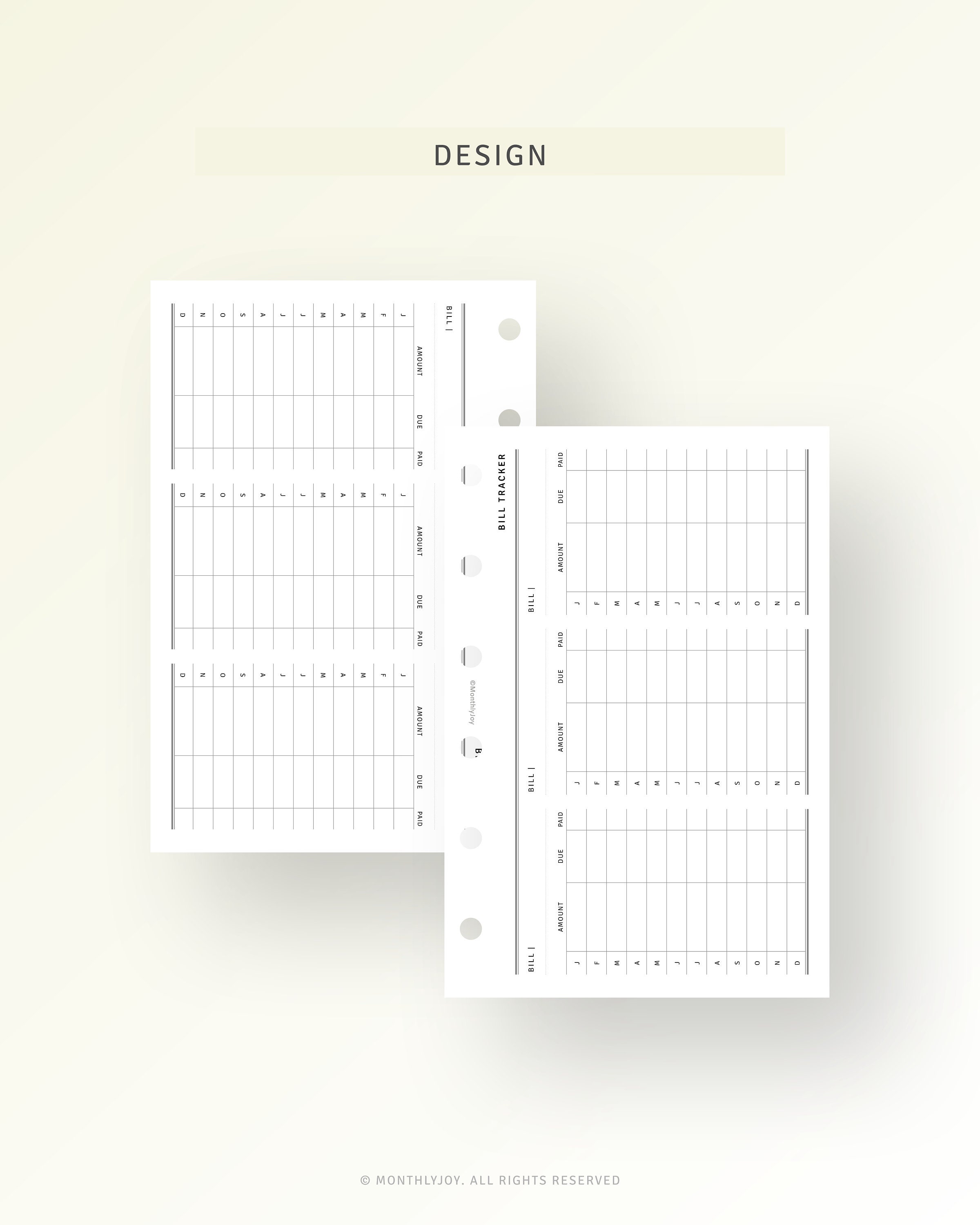 Bill Organizer Printable Pocket Planner Inserts Monthly Bill - Etsy