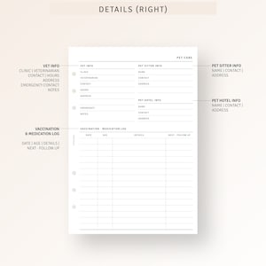 Pet Care Planner Inserts A5 Printable Puppy Health Tracker Planner, Dog ...