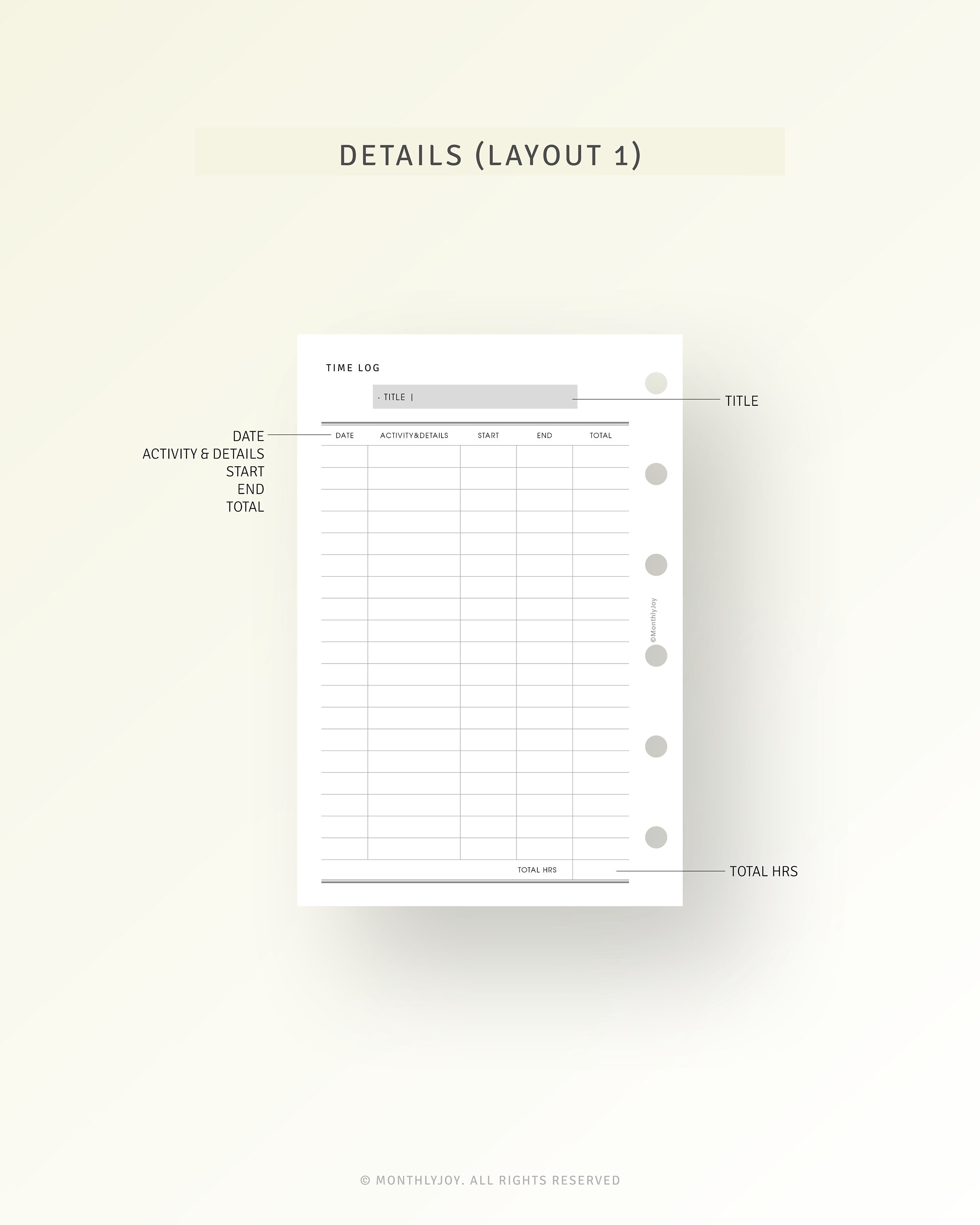 Minimal Work Time Log Planner Pocket Size Inserts Time Sheet - Etsy