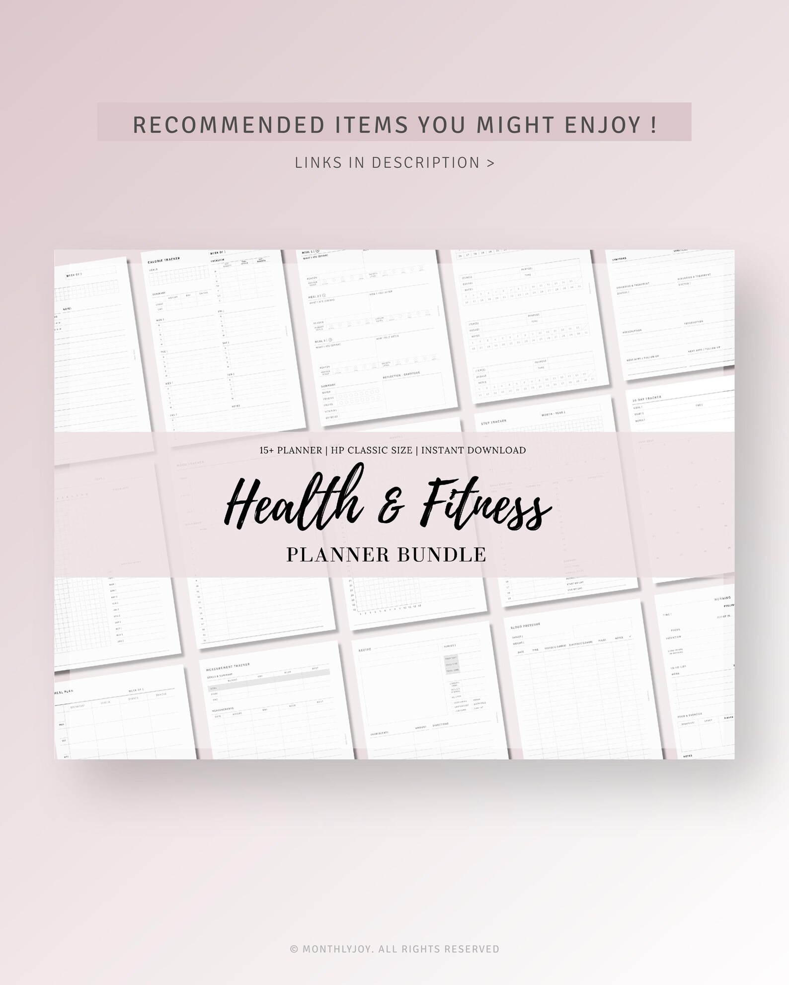 Weight Loss Tracker Printable HP Classic Inserts, Pounds Lost Chart ...
