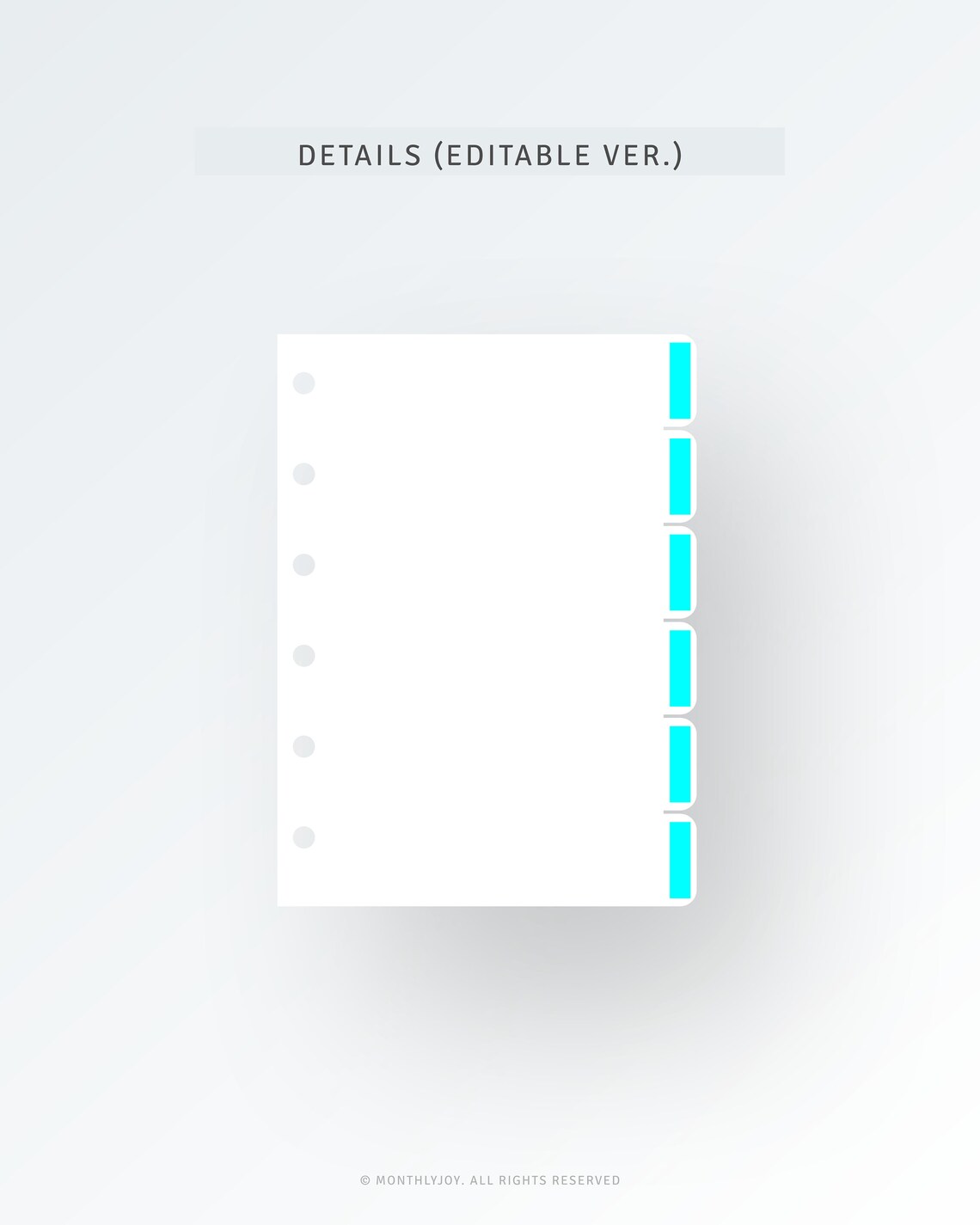 Editable Planner Dividers Pocket, Planner Side Tabs Printable Planner ...