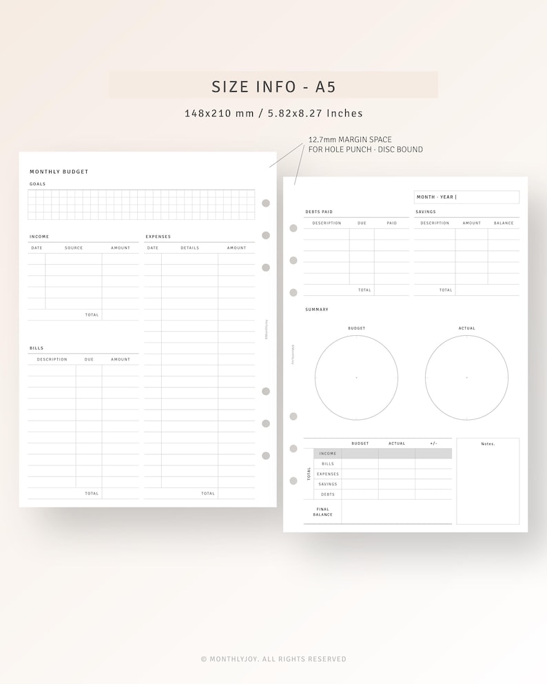 20 Finance Budget Planner A5 Inserts Printable Bundle, Money Savings ...