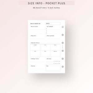 Daily Review Reflection Journal Pocket Plus Planner Inserts Printable ...