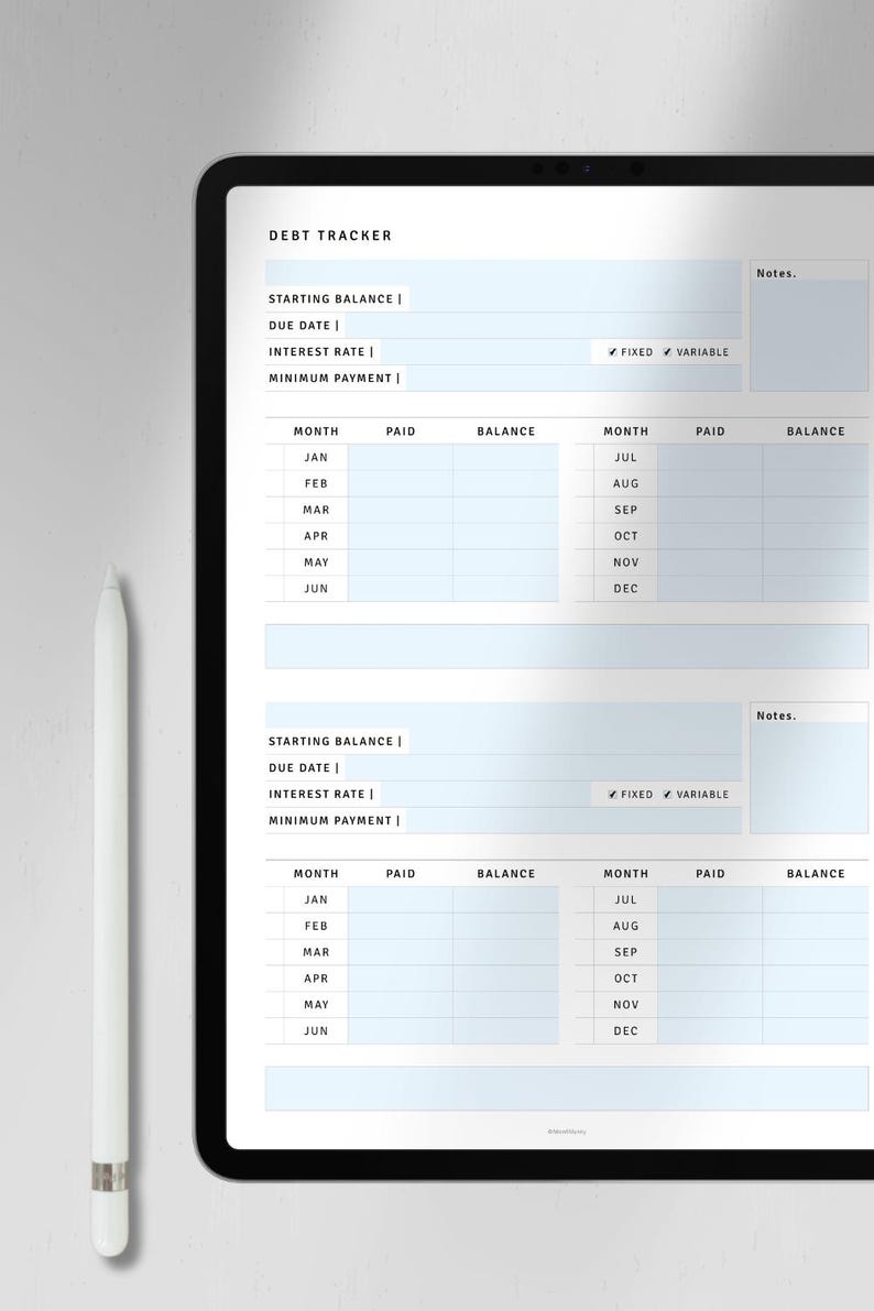 Debt Tracker A4/letter Printable Fillable Inserts, Student Loan ...
