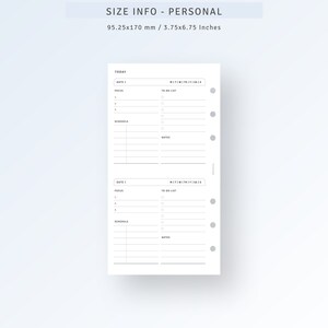 Personal, Daily Planner Pages Printable 2 Days on 1 Page, Undated Daily ...