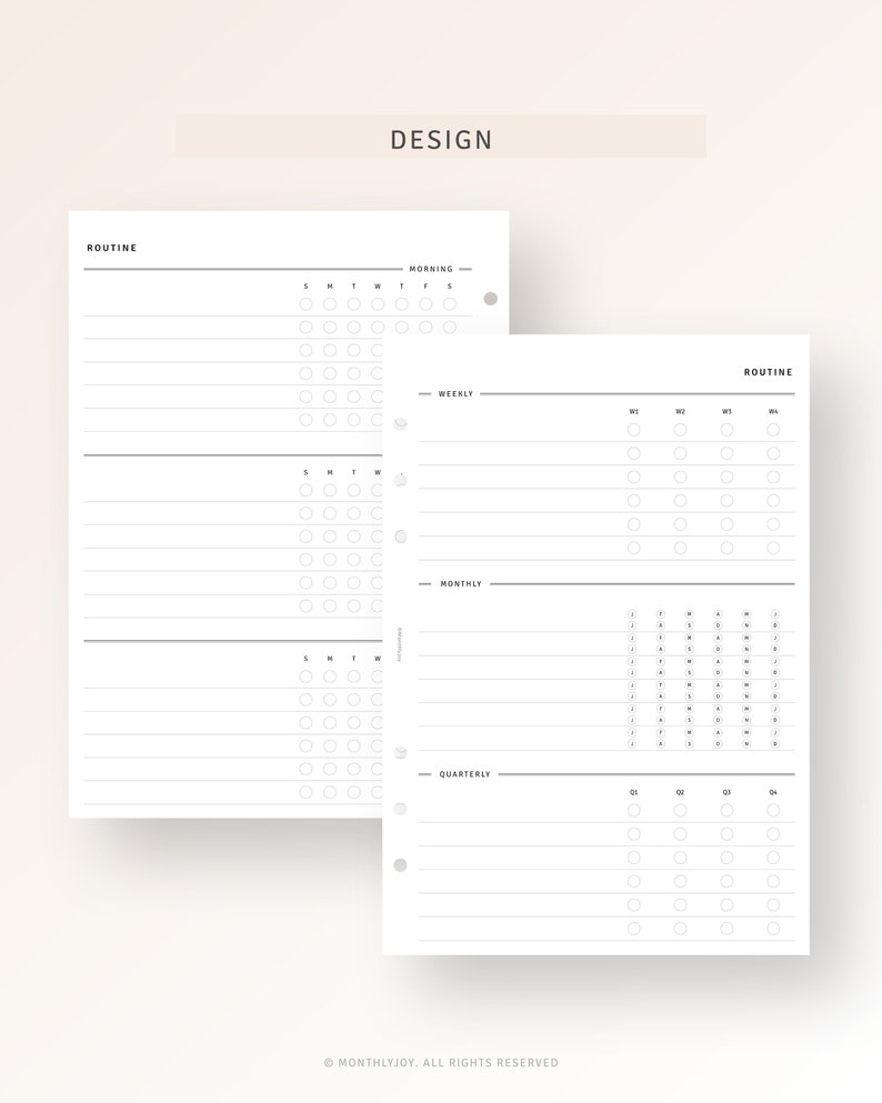 Routine Planner Printable A5 Inserts, Morning Night Routine Tracker ...