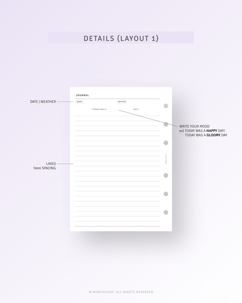 Daily Journal Pages A6 Inserts Printable Manifest Journal - Etsy