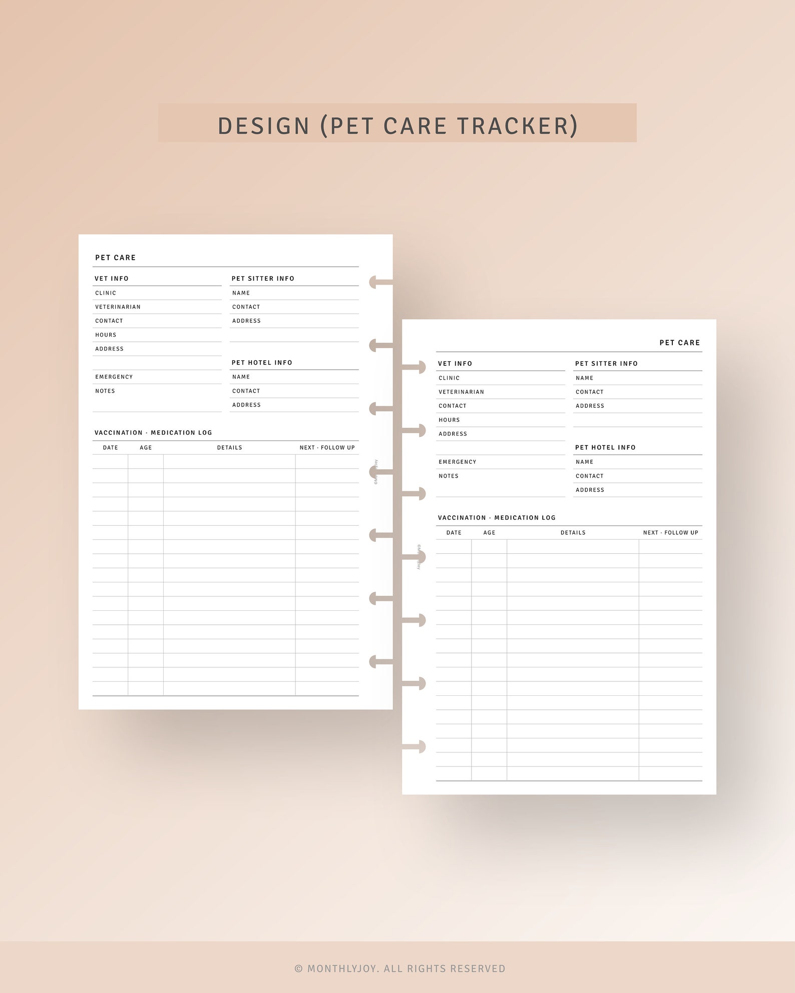 Pet Planner Printable Happy Planner Mini Inserts Cat Planner - Etsy