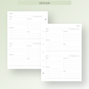 Daily Planner Printable 2 Days on 1 Page Personal Wide Inserts, Undated ...