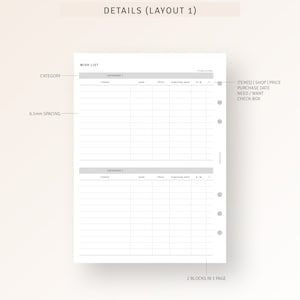 Wish List Tracker A5 Printable Planner Inserts, Online Shopping Tracker ...