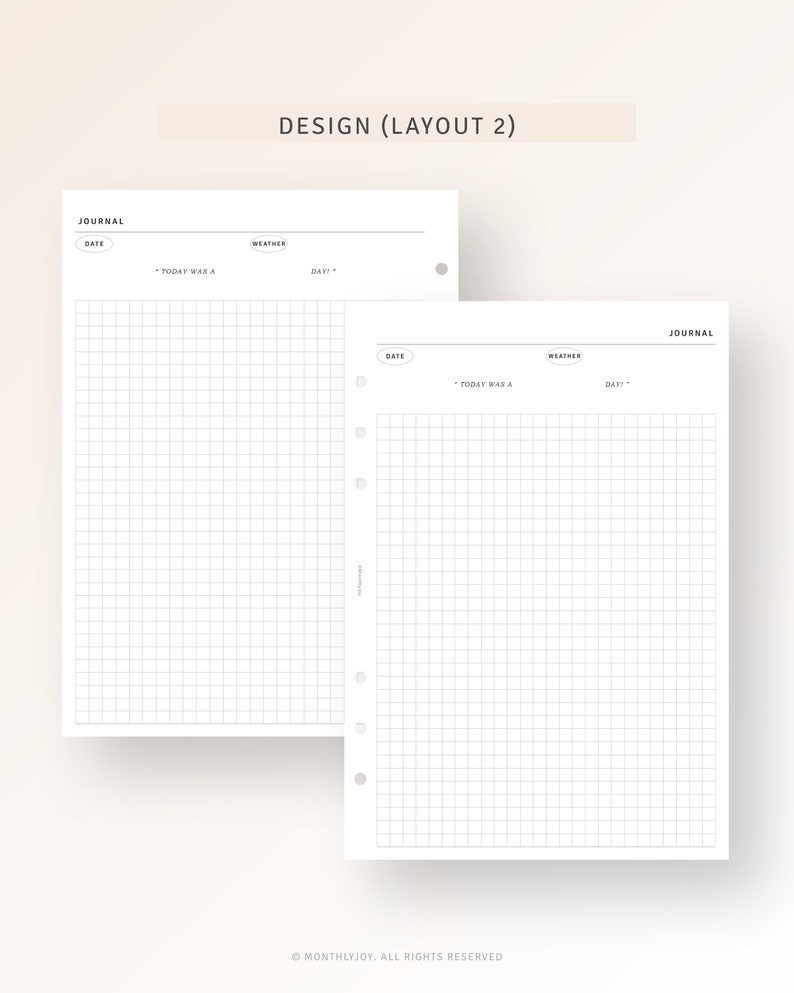 Daily Journal A5 Planner Inserts Printable Daily Mood Diary - Etsy