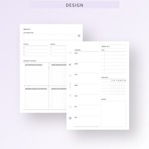 Weekly + Priority Matrix Planner A6 Inserts Printable Undated Weekly ...