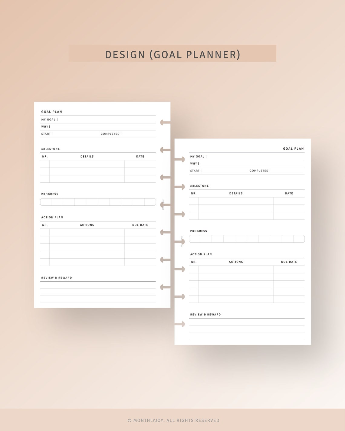 Goal Planner HP Mini Inserts Printable Goal Setting Template - Etsy