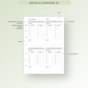 Bill Organizer Personal Wide Inserts Printable Bill Payment Reminder ...
