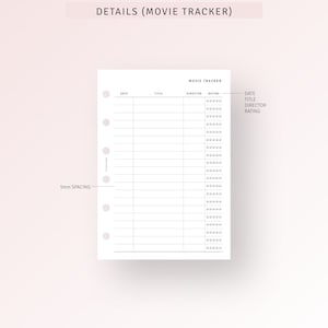 Movie Journal Printable Movie Tracker Pocket Plus Inserts, TV Series ...