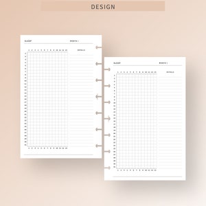 Sleep Tracker Inserts Printable HP Mini, Sleeping Log Chart, Monthly ...