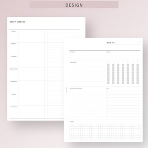 Weekly Overview Template HP Classic Inserts Printable Undated Weekly ...