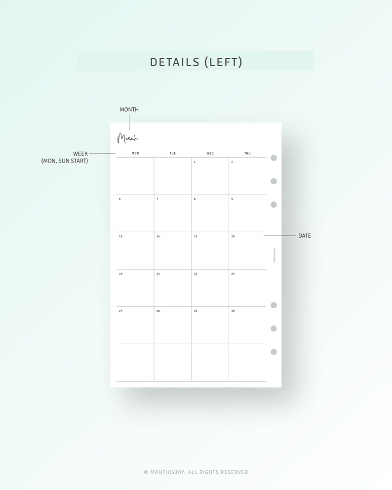 2023 Monthly Planner Printable Half Letter Inserts 2023 - Etsy