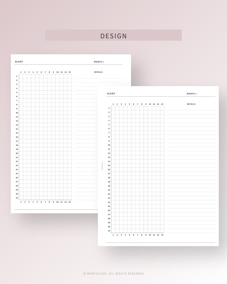 Sleep Tracker HP Classic Inserts Printable, Monthly Sleep Log, Sleeping ...