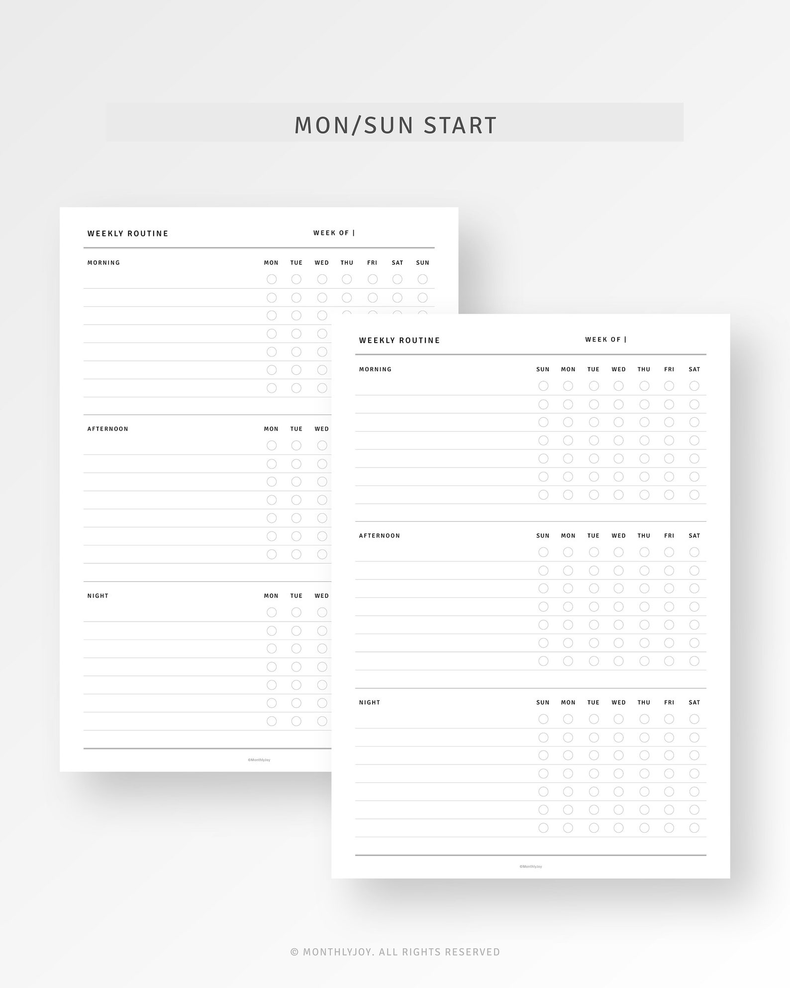 Routine Tracker Printable A4/letter Size Planner, Morning Habit Journal ...