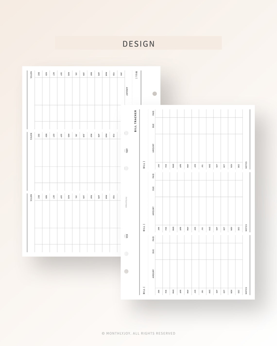 A5 Size Bill Tracker Printable Payment Reminder Financial - Etsy