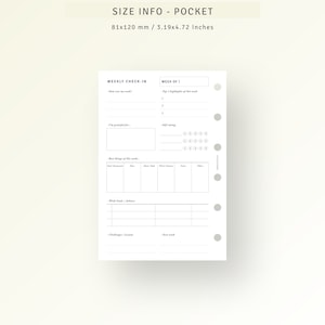 Weekly Review Pocket Planner Inserts Printable Week Reflection Journal ...