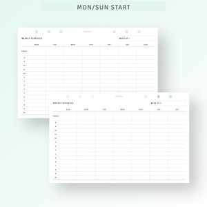 Weekly Schedule Printable Week on 1 Page, Productivity Planner, Undated ...