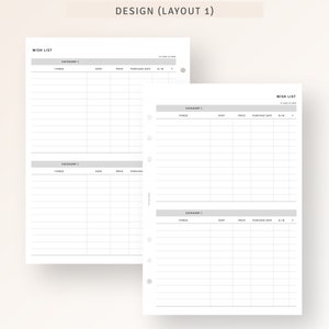 Wish List Tracker A5 Printable Planner Inserts, Online Shopping Tracker ...