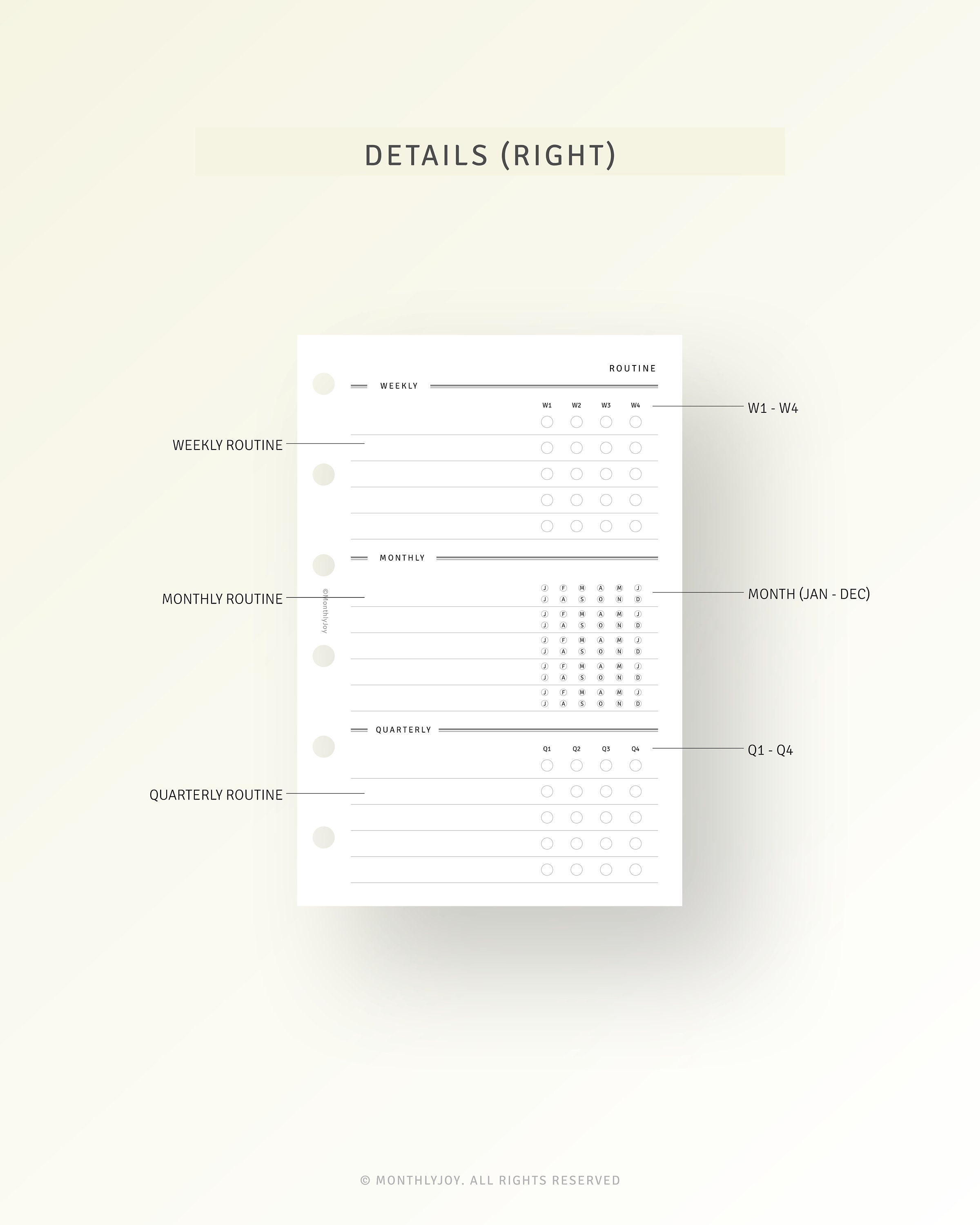 Routine Planner Printable Pocket Planner Inserts Minimalist - Etsy