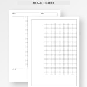 Cornell Notes Printable A4/letter Inserts, Grid Lined Blank Student ...