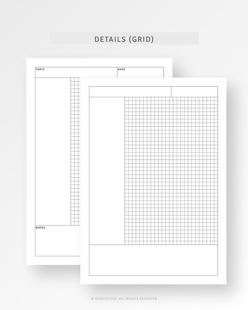 Cornell Notes Printable A4/letter Inserts Study Notes Paper - Etsy