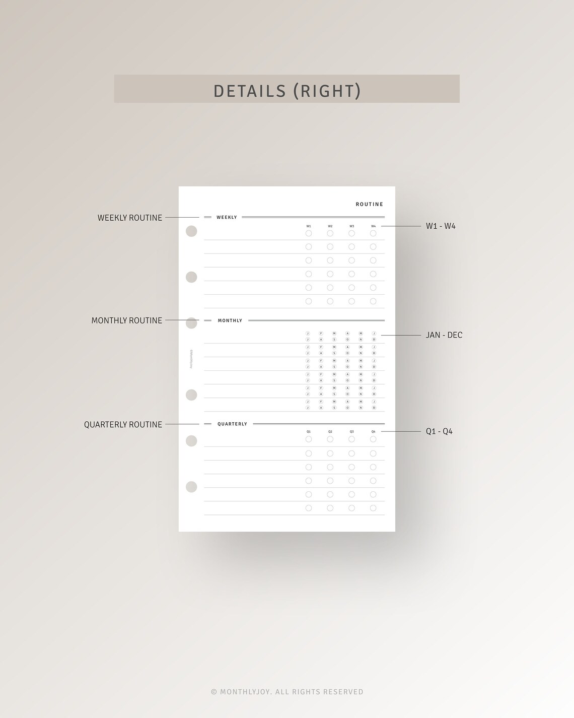 Routine Planner Printable FC Compact Inserts Monthly Routine - Etsy
