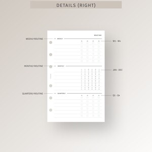 Routine Planner Printable FC Compact Inserts, Monthly Routine Log Night Routine Tracker, Weekly ...