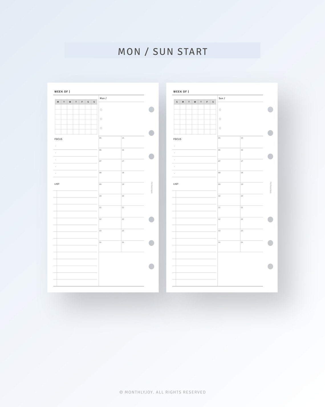 Personal Week on 4 Pages Printable Weekly Calendar Layout - Etsy