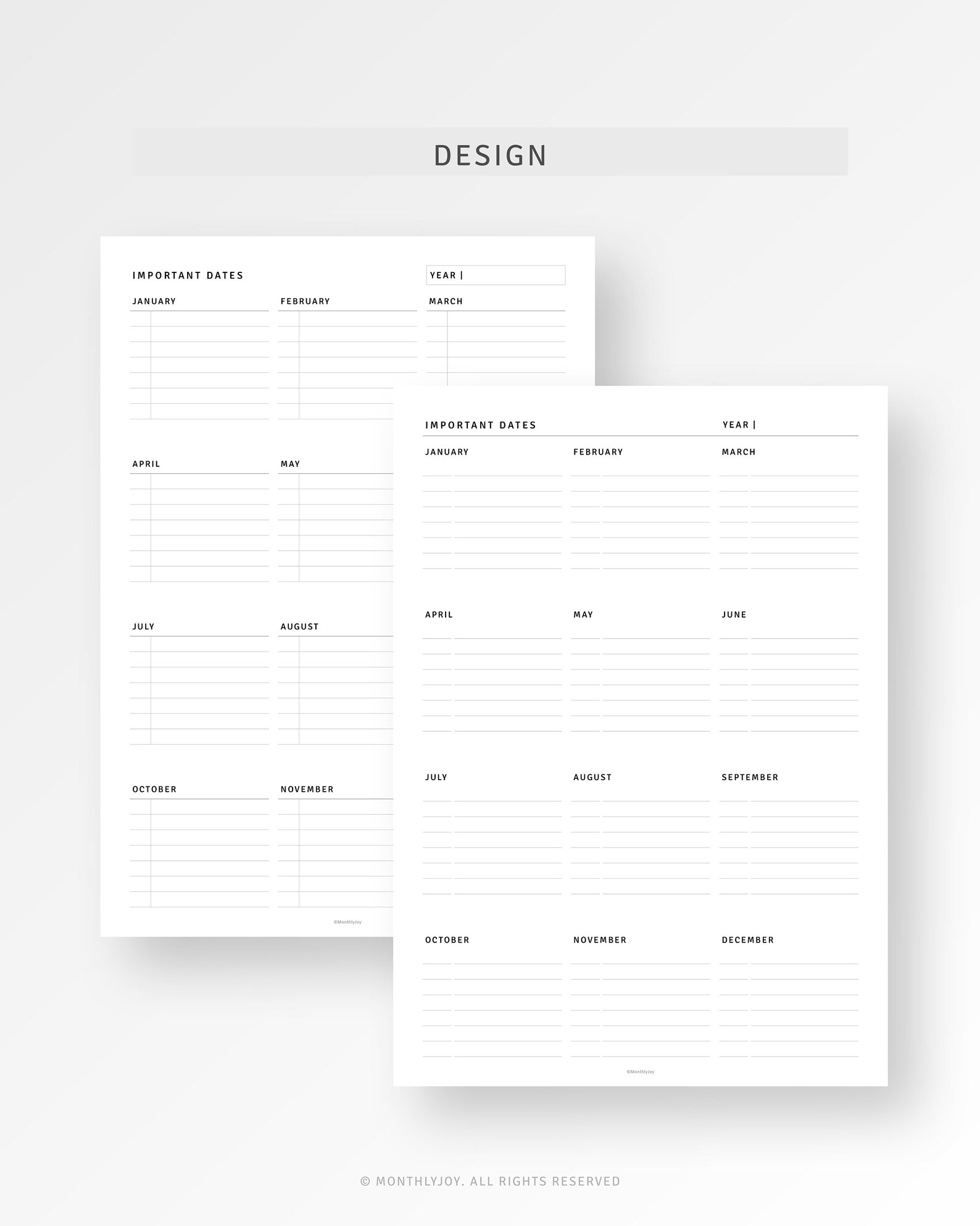 Yearly Important Dates Printable A4/letter Inserts, Birthday Parties ...