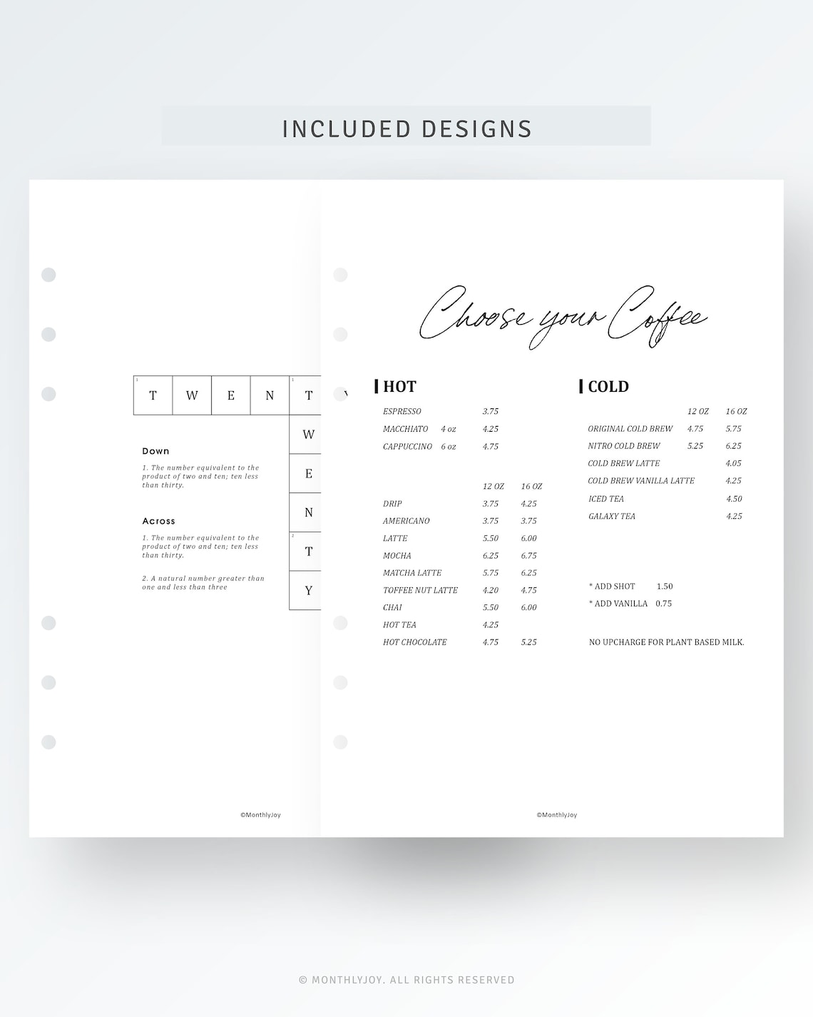 5 Planner Dashboard Printable Template Minimalist Dashboard - Etsy