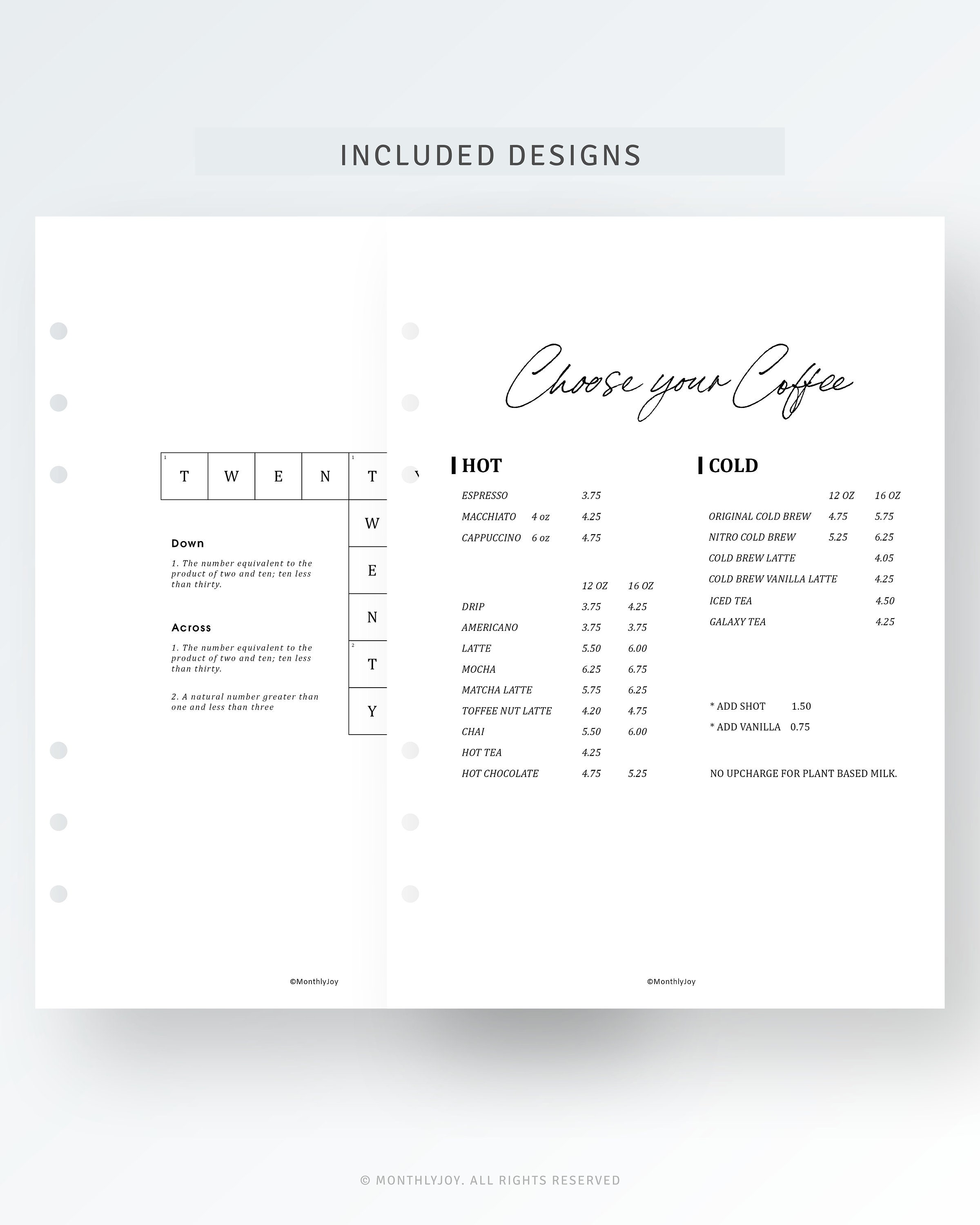 5 Planner Dashboard Printable Template Minimalist Dashboard - Etsy