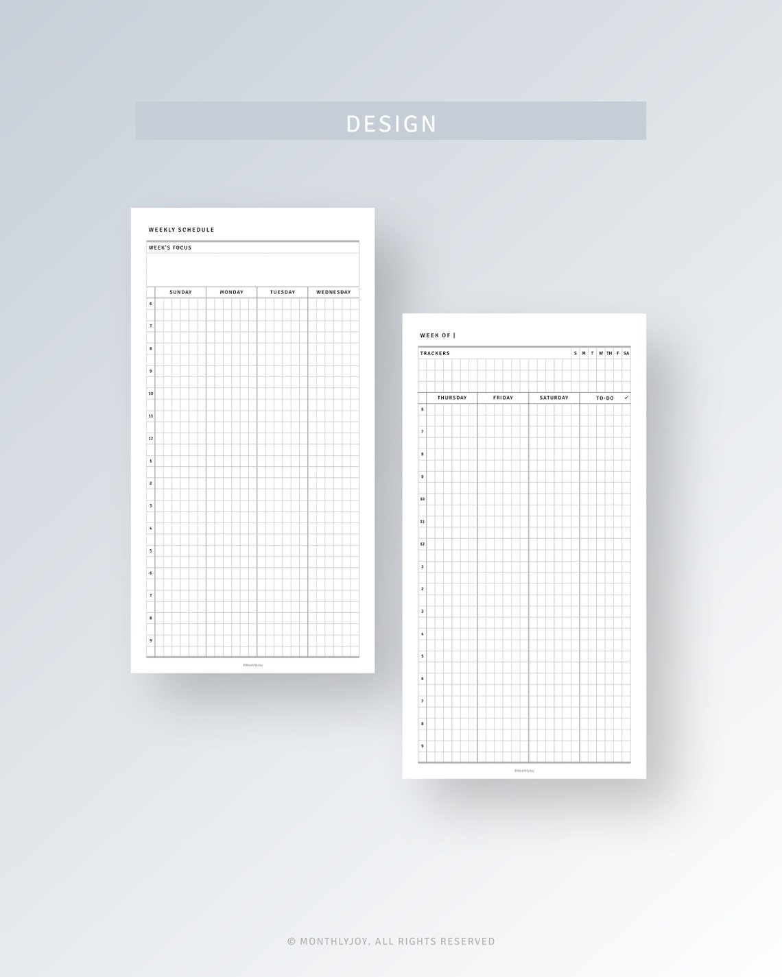 TN STANDARD Weekly Schedule Organizer Printable Undated Daily Hourly ...