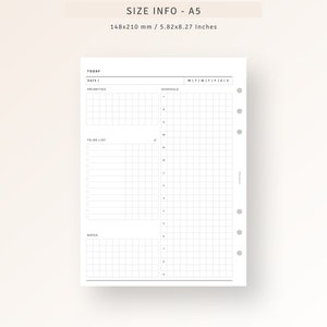 A5 Size Daily Schedule Template Printable Daily Hourly - Etsy