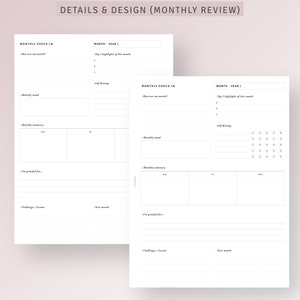 Weekly Reflection Daily Monthly Review Journal Printable Day Monthly ...