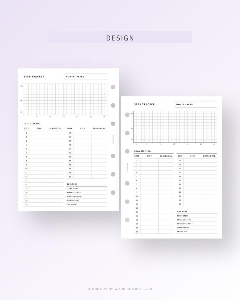 Step Tracker Printable A6 Ring Planner Inserts Daily Step - Etsy