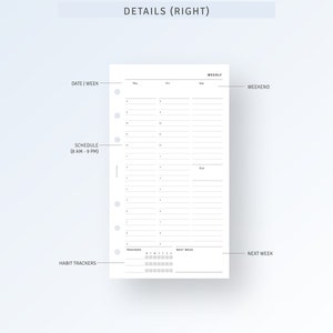 Personal | Undated Weekly Hourly Planner Pages Printable Weekly ...
