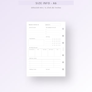 Weekly Review Printable A6 Inserts, Week Reflection Journal, Weekly Check-in Template, Mental ...