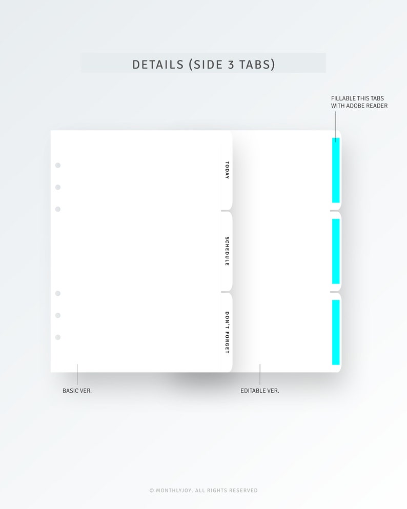 Planner Dividers A5 Printable PDF PNG Editable Side Tab - Etsy