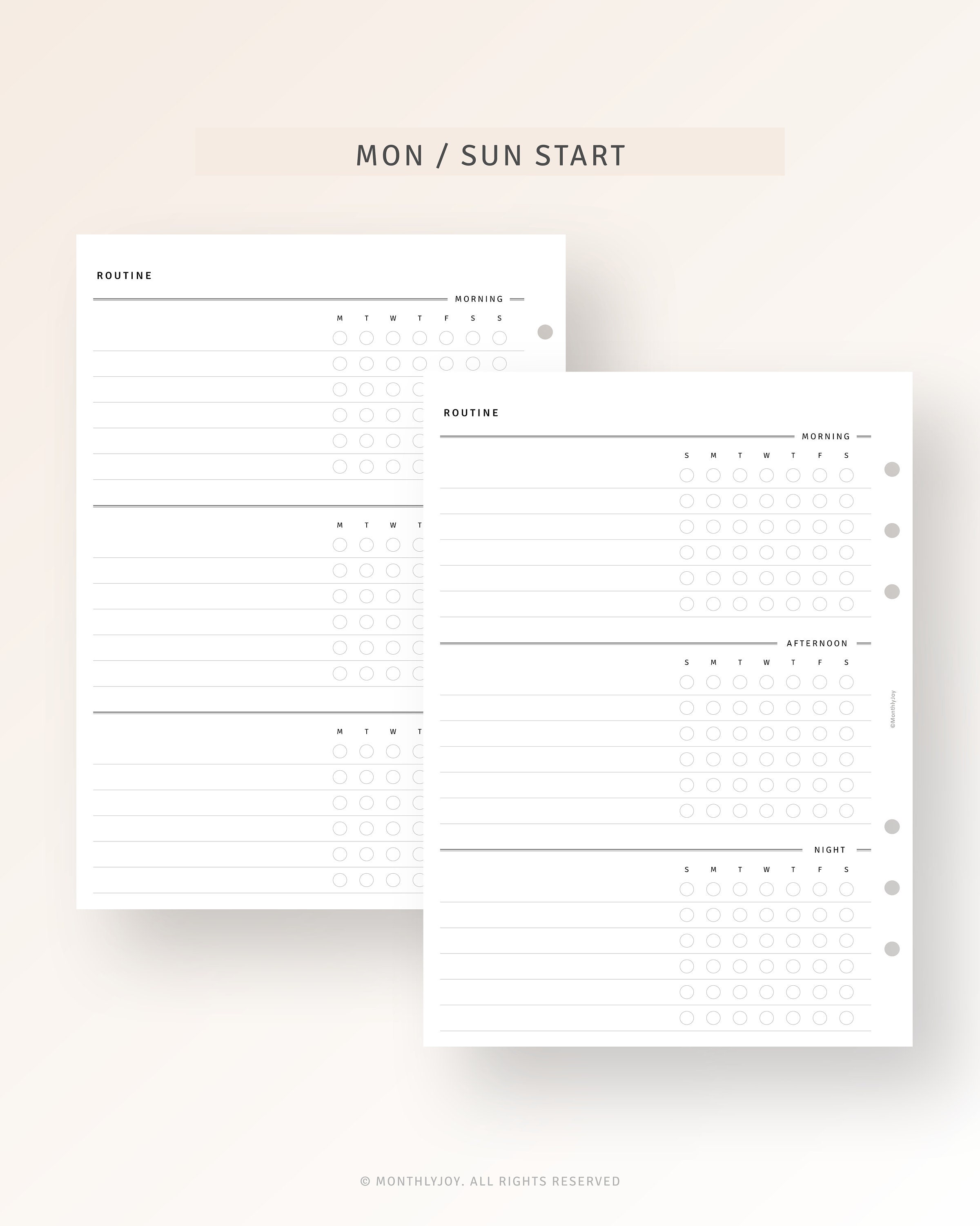 Routine Planner Printable A5 Planner Inserts Morning - Etsy