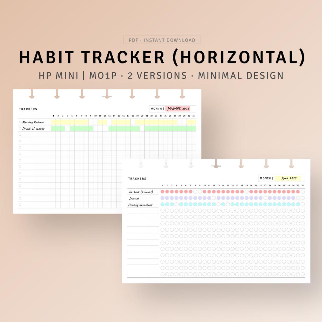 Habit Tracker Printable Happy Planner Mini Size, 30-day Routine Tracker ...