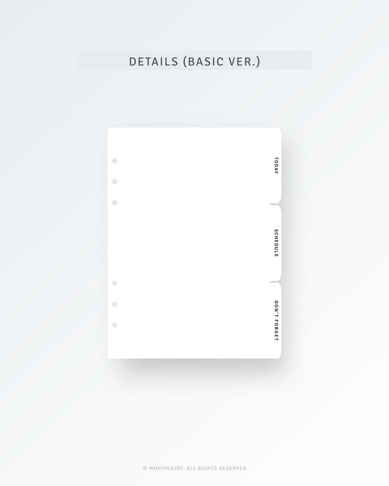 A5 Size Planner Dividers Printable Side 3 Tabs Template PDF - Etsy