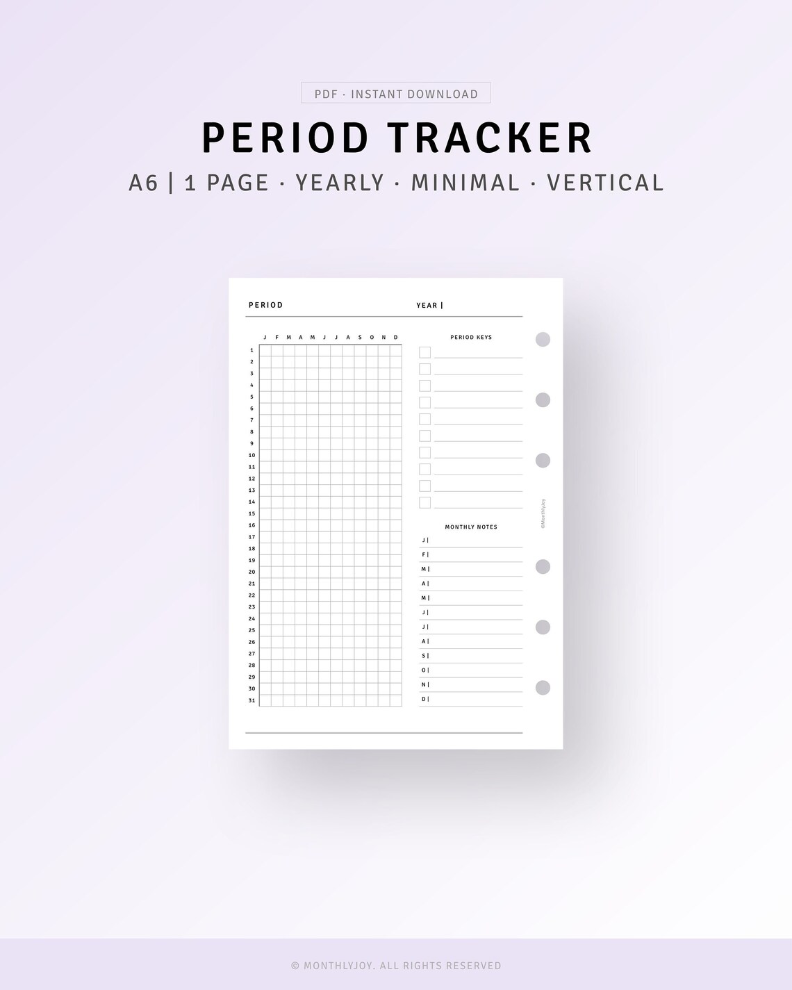 Period Tracker Printable A6 Inserts Menstruation Log Tracker | Etsy